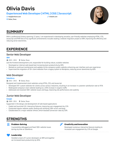 41 Web Developer Resume Examples & Guide for 2025