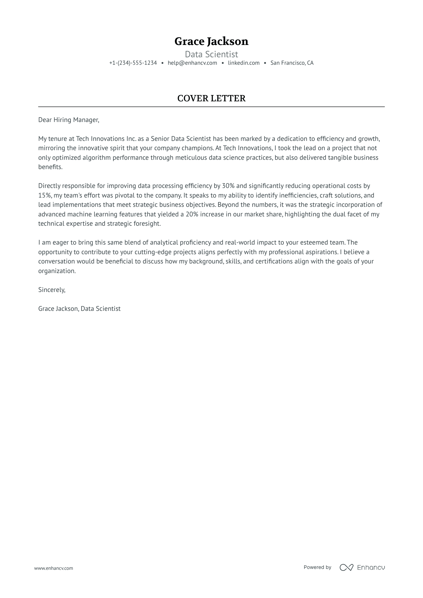 14 Professional Data Scientist Cover Letter Examples and Template for ...
