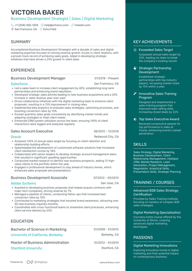 21 Business Development Resume Examples & Guide for 2025