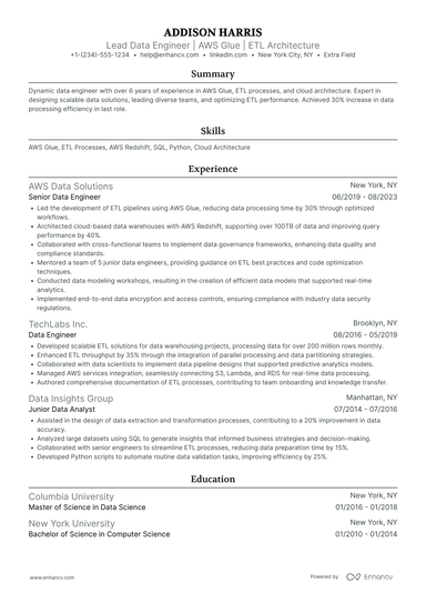 26 Data Engineer Resume Examples & Guide for 2025
