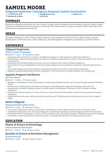 15 Lifeguard Resume Examples & Guide for 2025