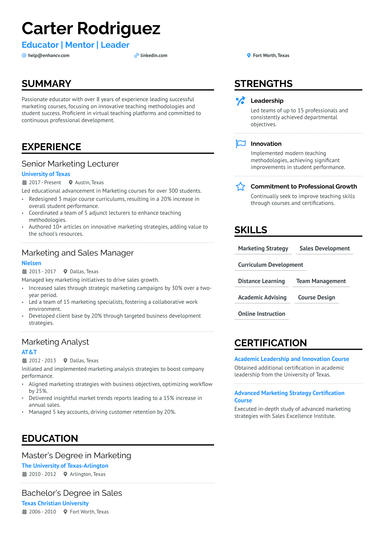 6 Professor Resume Examples & Guide for 2024