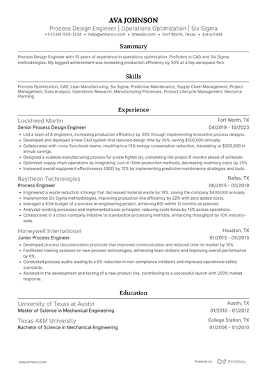 21 Process Engineer Resume Examples & Guide for 2025
