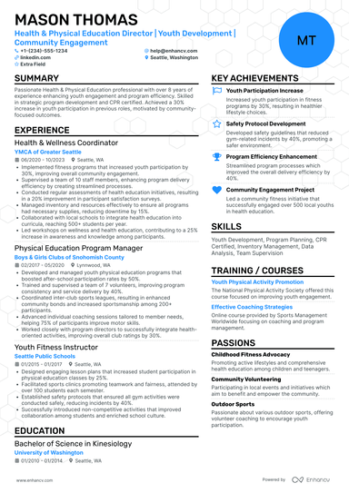 19 Physical Education Teacher Resume Examples, Templates & Guide for 2025