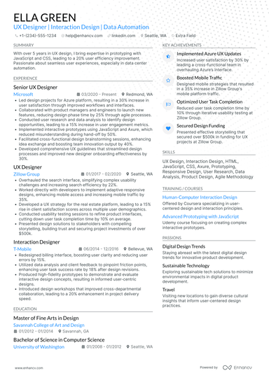 9 UX Designer Resume Examples & Guide for 2025