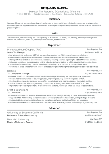 18 Tax Manager Resume Examples That Got Jobs for 2025