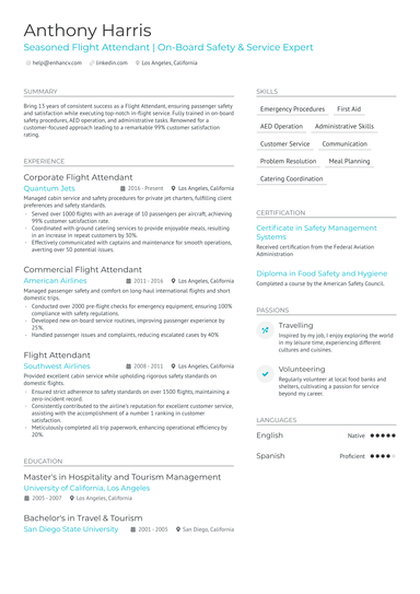 18 Flight Attendant Resume Examples & Guide for 2025