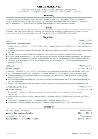 18 Food Service Resume Examples, Templates & Guide for 2025