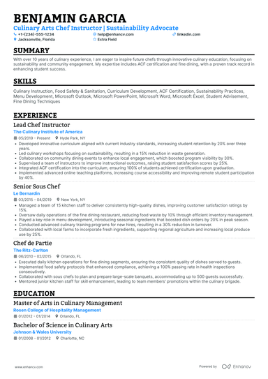 22 Culinary Resume Examples & Guide for 2025