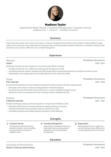 7 Stocker Resume Examples & Guide for 2024