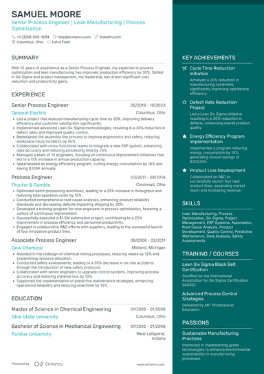 21 Process Engineer Resume Examples & Guide for 2025