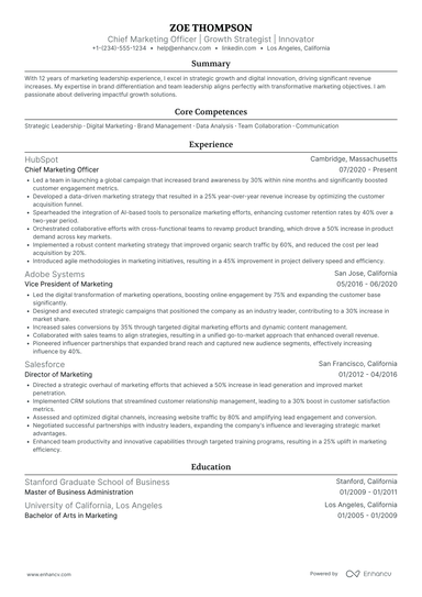 11 Chief Communications Officer Resume Examples - 2025