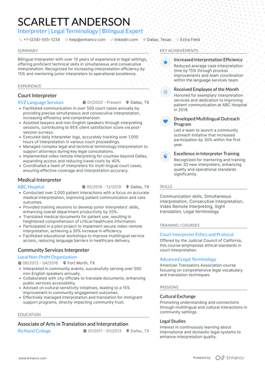22 Interpreter Resume Examples That Got Jobs for 2025