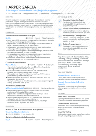 25 Filmmaker Resume Examples That Got Jobs for 2025