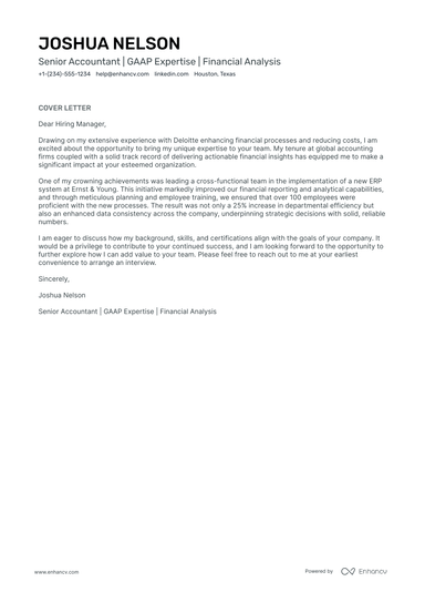 32 Professional Accountant Cover Letter Examples and Template for 2025 ...
