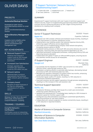 25 IT Support Resume Examples & Guide for 2025