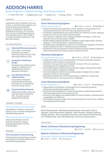 21 Manufacturing Engineer Resume Examples & Guide for 2025