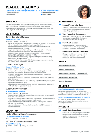 22 Operations Manager Resume Examples & Guide for 2025