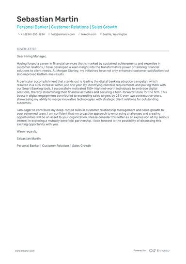 5 Professional Bank Manager Cover Letter Examples and Template for 2025 ...