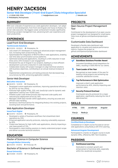 24 Web Developer Resume Examples & Guide for 2024