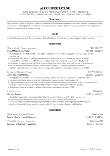18 Spotify Resume Examples & Guide for 2025