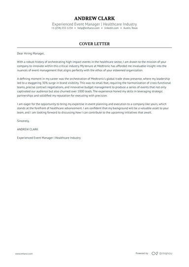 6 Professional Event Planner Cover Letter Examples and Template for ...