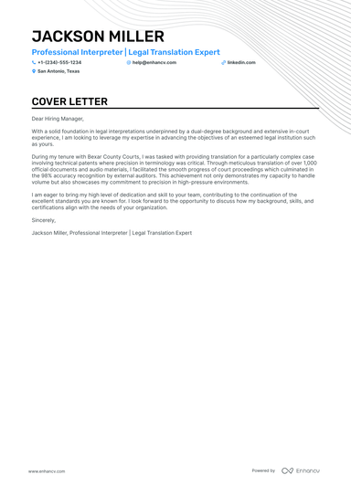 7 Professional Interpreter Cover Letter Examples and Template for 2025 ...