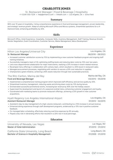 29 Restaurant Manager Resume Examples & Guide for 2025