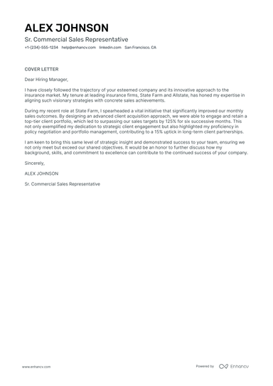 5 Professional Insurance Agent Cover Letter Examples and Template for ...