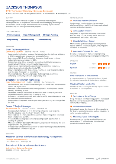 36 Chief Information Officer (CIO) Resume Examples & Guide for 2025