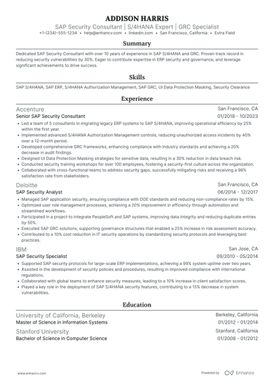 18 SAP Resume Examples & Guide for 2025
