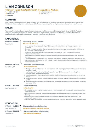 16 Telemetry Nurse Resume Examples & Guide for 2025