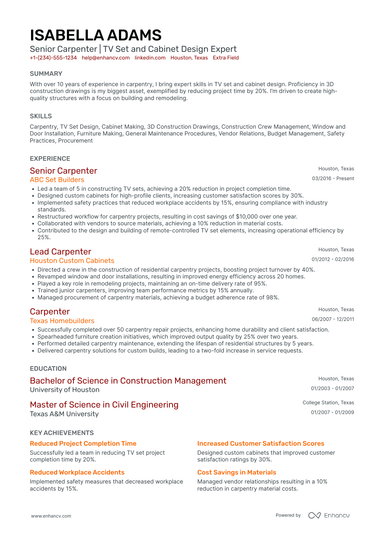 19 Carpenter Resume Examples, Templates & Guide for 2025