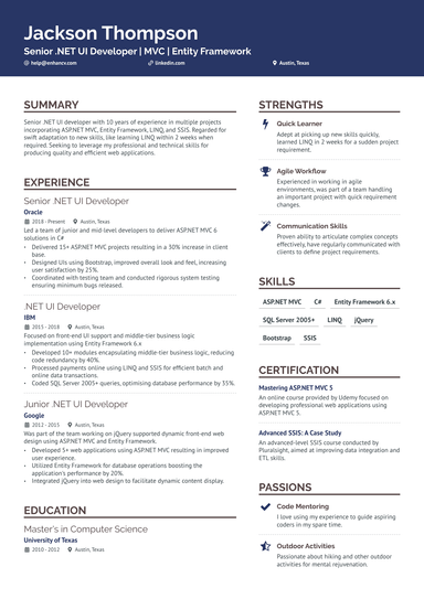 16 Net Developer Resume Examples, Templates & Guide for 2025