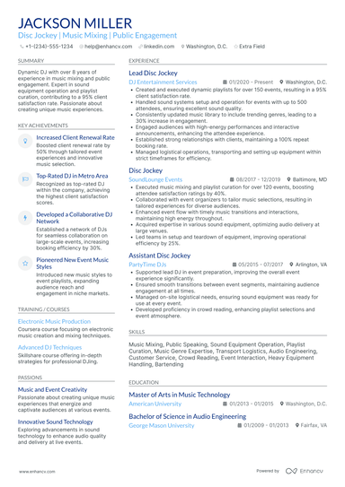 22 DJ Resume Examples & Guide for 2025