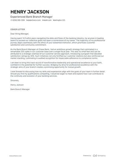 5 Professional Bank Manager Cover Letter Examples and Template for 2025 ... 5 Professional Bank Manager Cover Letter Examples and Template for 2025 ...
