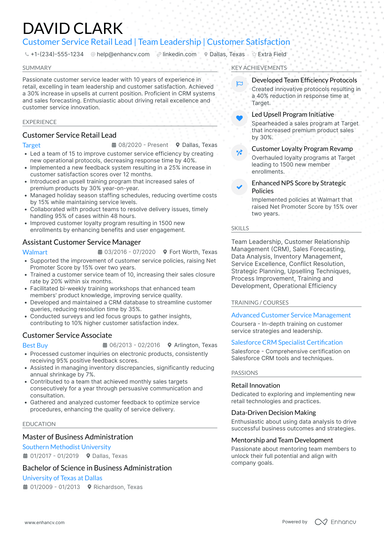 15 Customer Service Retail Resume Examples - March 2025