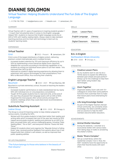 3 Online Teacher Resume Examples & Guide for 2024