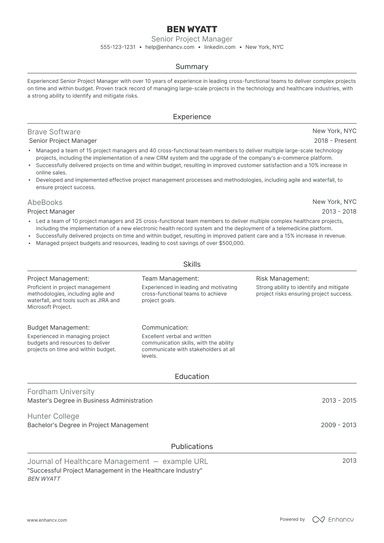 36 Project Manager Resume Examples, Templates & Guide for 2025