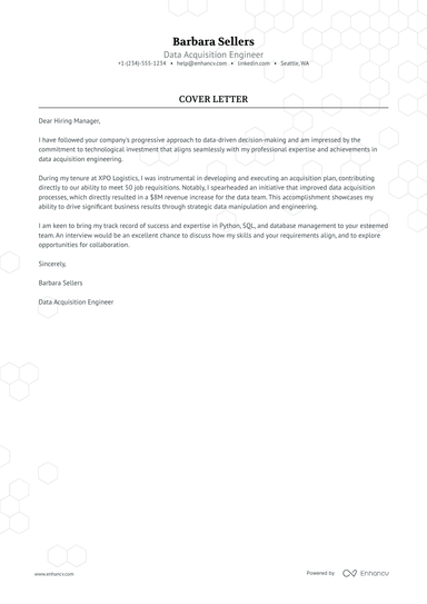21 Professional Data Engineer Cover Letter Examples and Template for ...