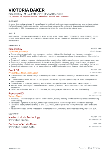 22 DJ Resume Examples & Guide for 2025
