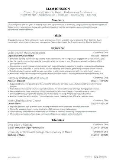 21 Musician Resume Examples That Got Jobs for 2025
