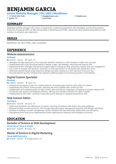 41 Web Developer Resume Examples & Guide for 2025