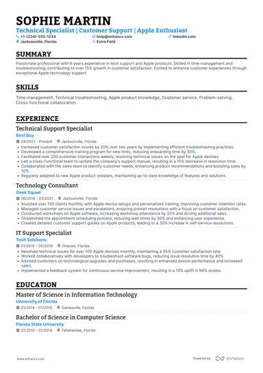 20 Apple Resume Examples & Guide for 2025