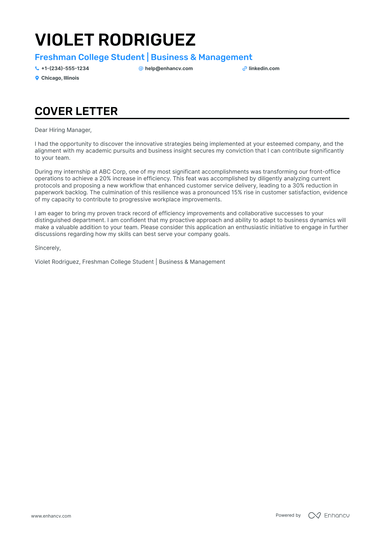 8 Professional College Cover Letter Examples and Template for 2025 ...