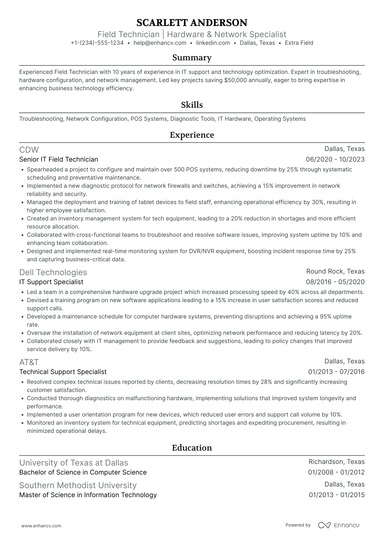 18 IT Technician Resume Examples & Guide for 2025