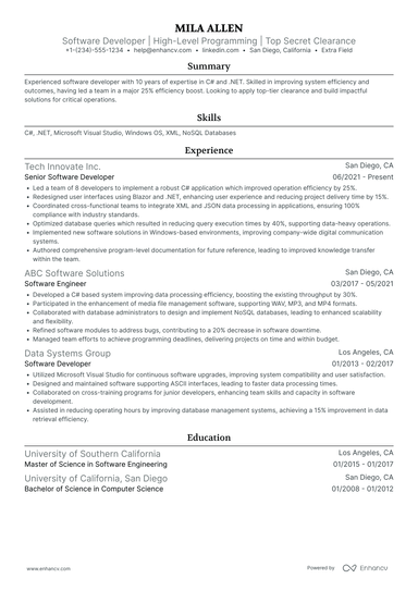 16 Net Developer Resume Examples, Templates & Guide for 2025