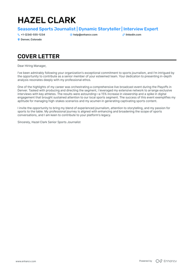 8 Professional Journalist Cover Letter Examples and Template for 2024 ...