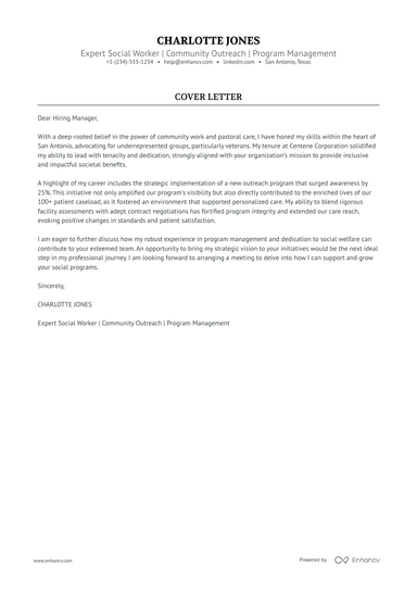 9 Professional Social Worker Cover Letter Examples and Template for ...