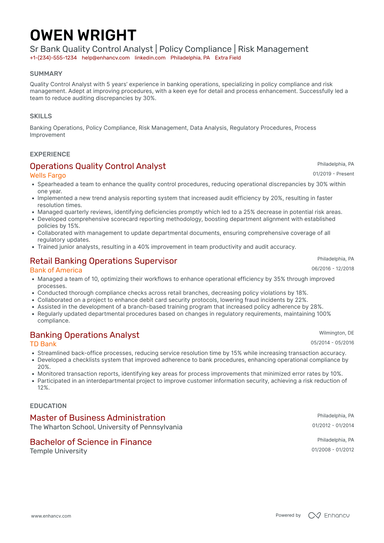 22 Quality Control Resume Examples & Guide for 2025
